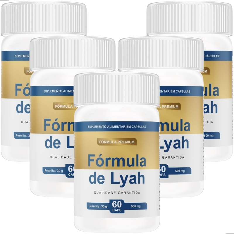 Kit 5 Potes De Fórmula De Lyah Original Composto de Lyara 60 Cápsulas ...