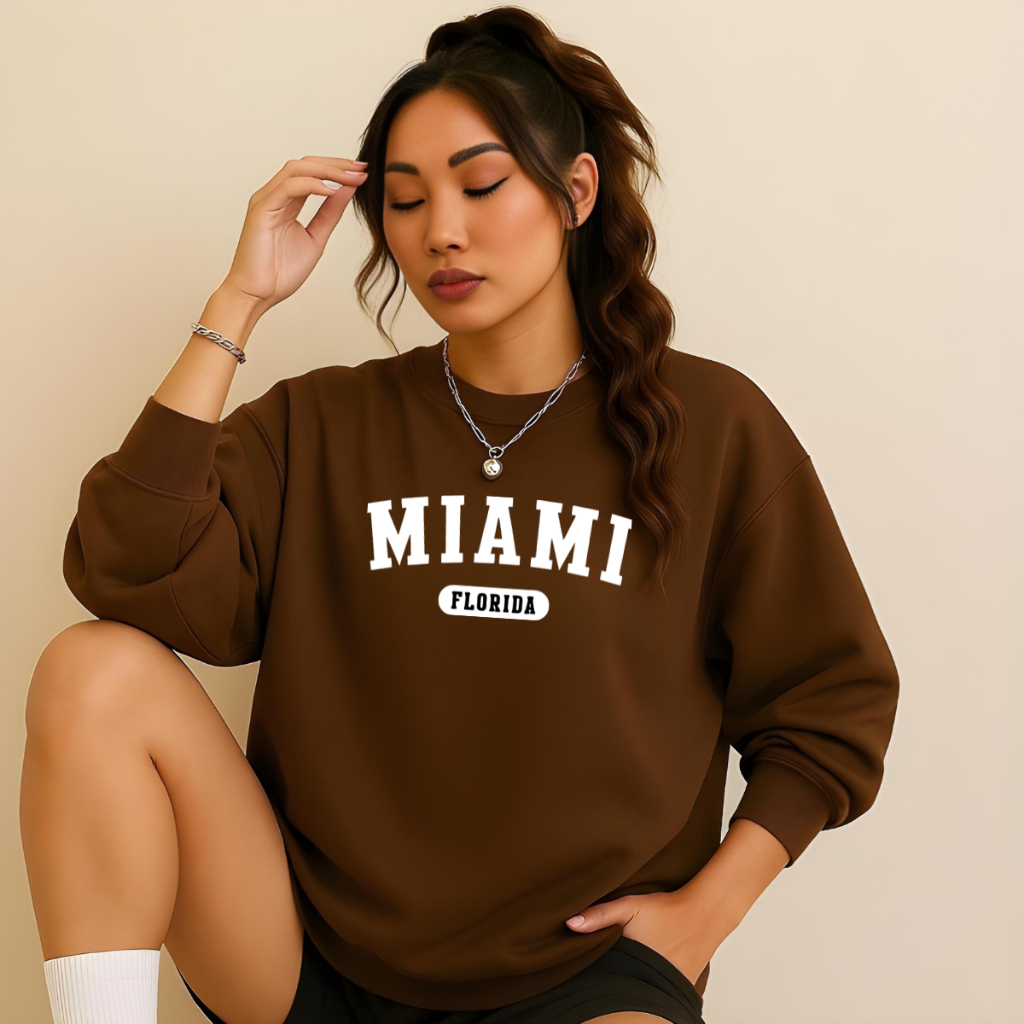 Casaco Moletom Sem Capuz Unissex Miami | Shopee Brasil