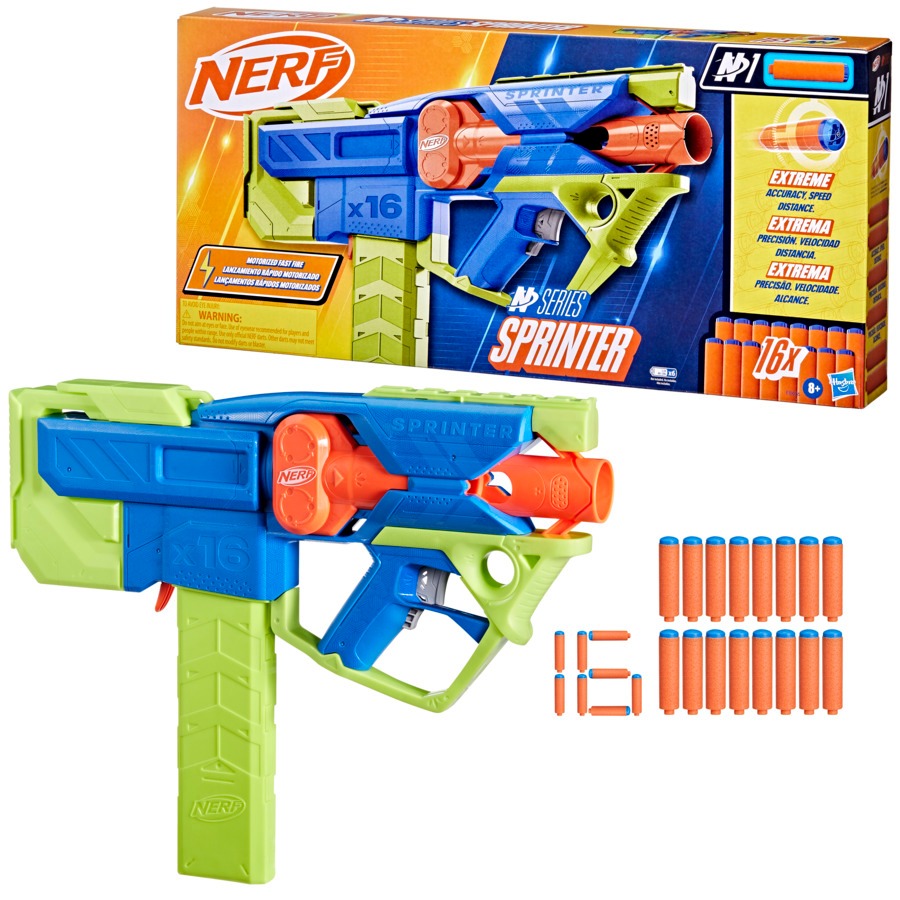 NERF N-Series Lançador Motorizado Sprinter - Hasbro F8626 | Shopee Brasil
