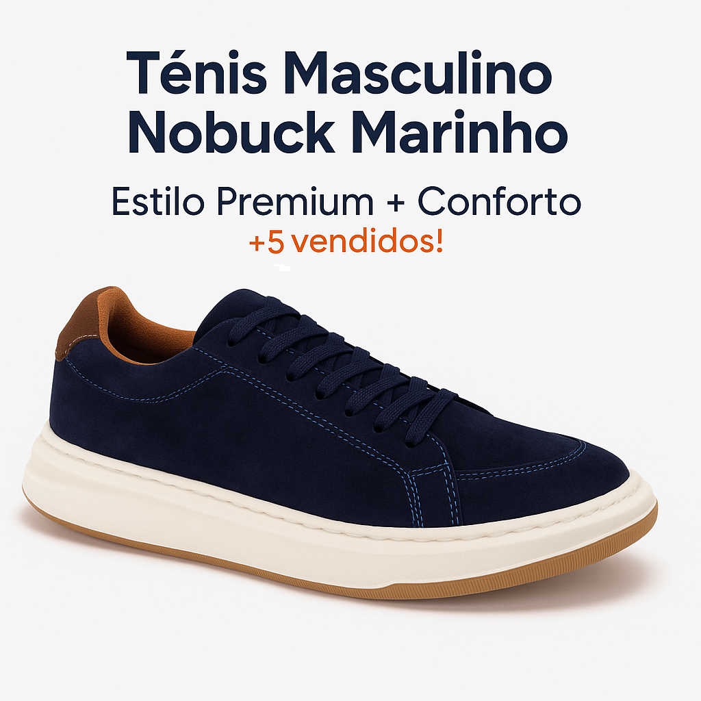 Tênis Masculino Artoro Nobuck Couro Legítimo | Solado Antiderrapante ...