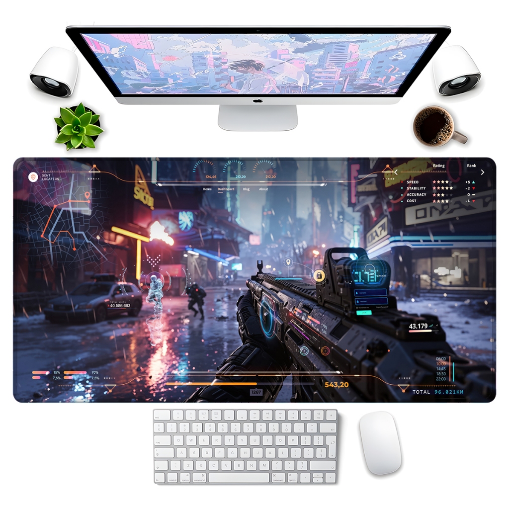 Mouse Pad Gamer p/ Destktop Borda Costurada Setup Games Açao e RPG ...