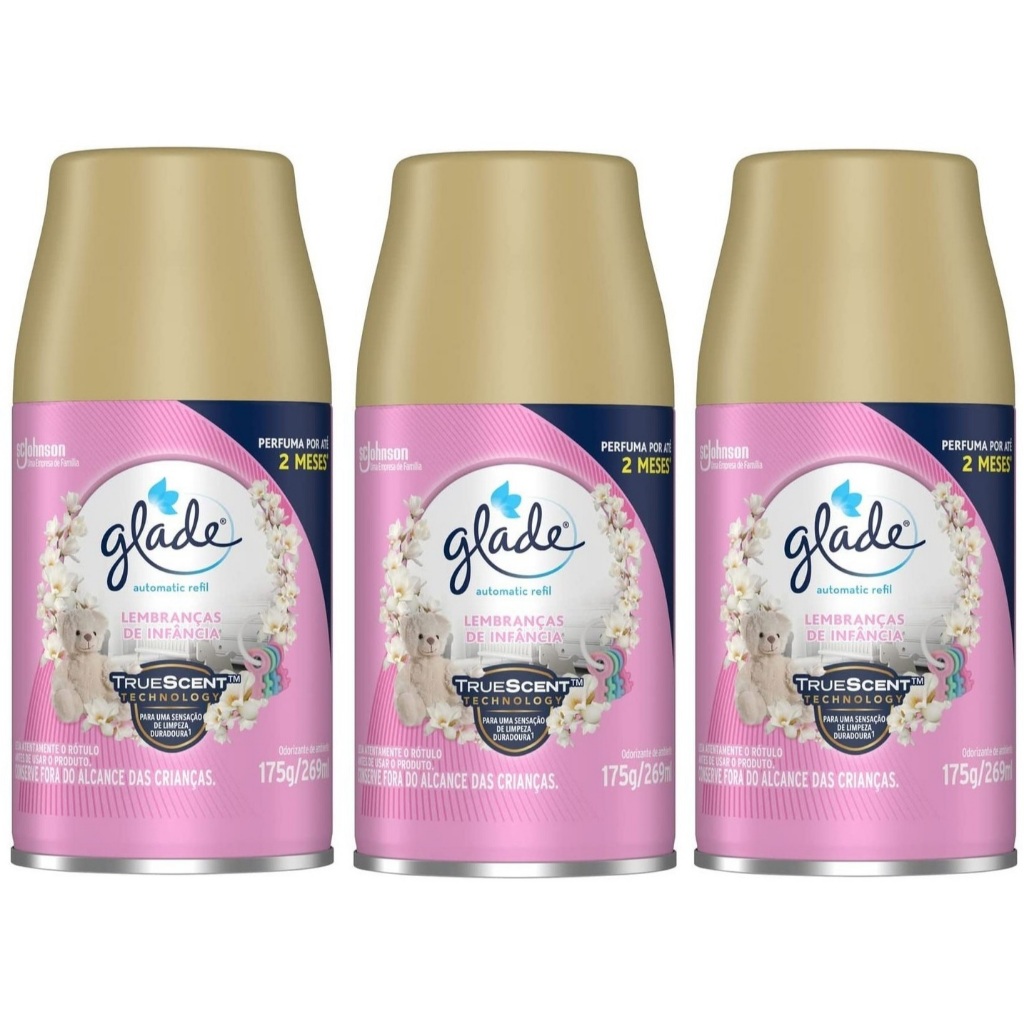 Kit 3 Refis Glade Automatic Odorizador Lembranças de Infância 269ml ...