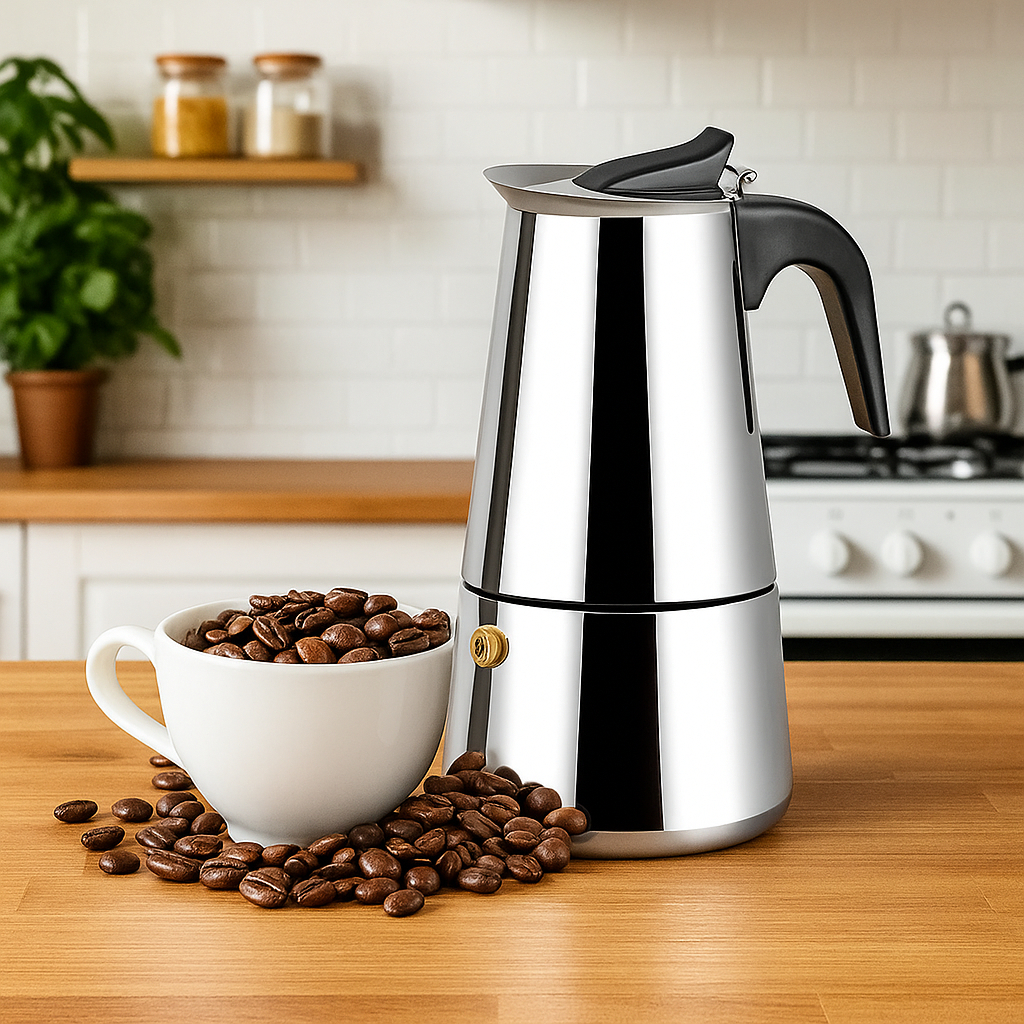 Cafeteira Italiana Aço Inox 4/6/12 Xícaras Café Expresso | Shopee Brasil
