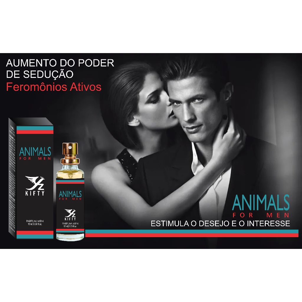 Animals For Men 15ml Perfume Sedutor Masculino com Feromônios Ativos ...