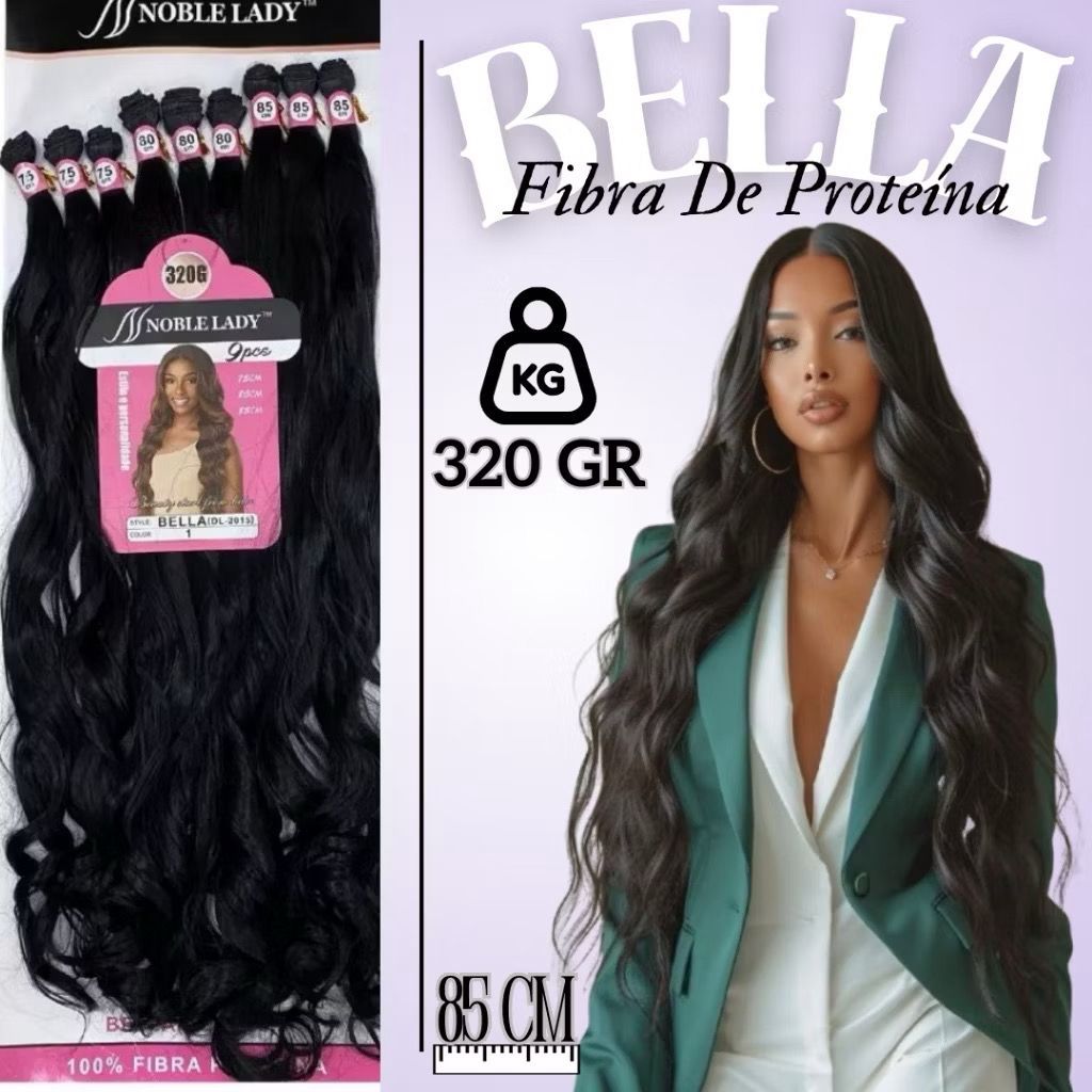 Noble Lady Fibra de Proteína Bella Cabelo Ondulado Bio Orgânico 85cm ...