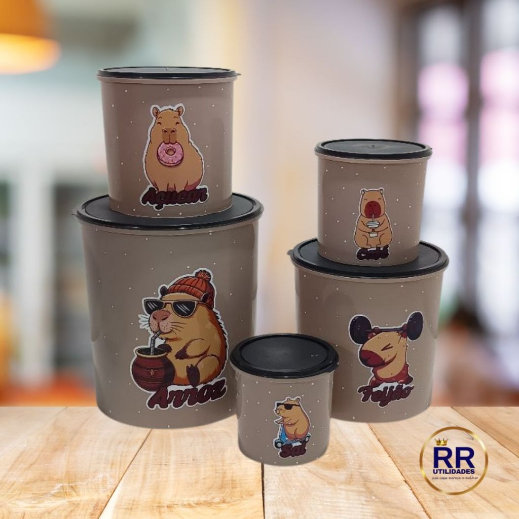 KIT DE POTES DE MANTIMENTOS PERSONALIZADOS CAPIVARA | Shopee Brasil