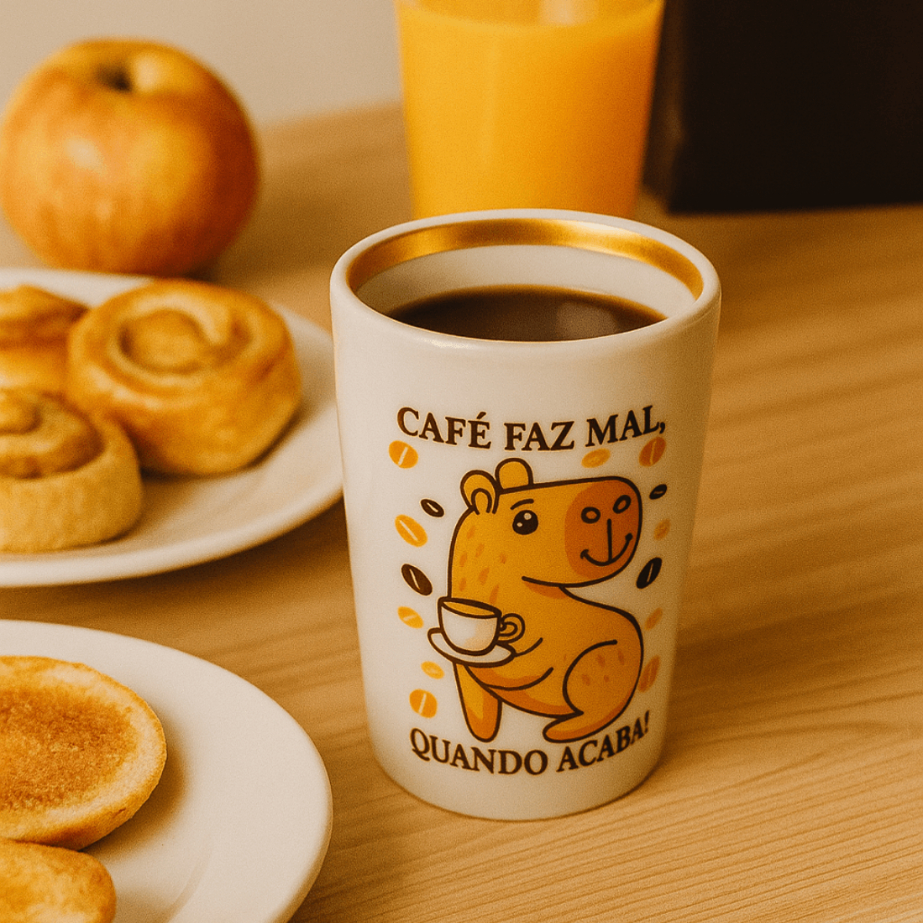 Copo Capivara Porcelana Decorada 200Ml Café Chá e Leite Mini Copo ...