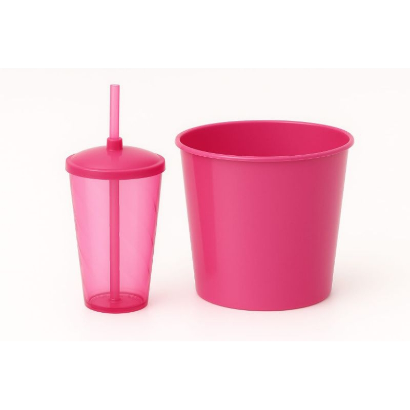 10 kits Cinema Balde 1 litro +Copo twister 400ml TRANSLÚCIDO Diversas ...