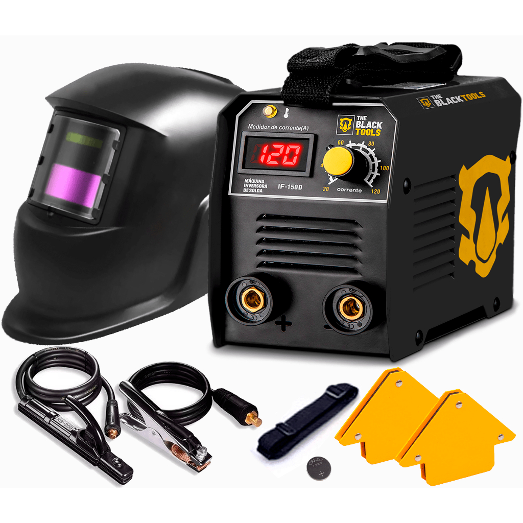 Máquina De Solda 120a Mma/tig Eletrodo The Black Tools + Máscara ...
