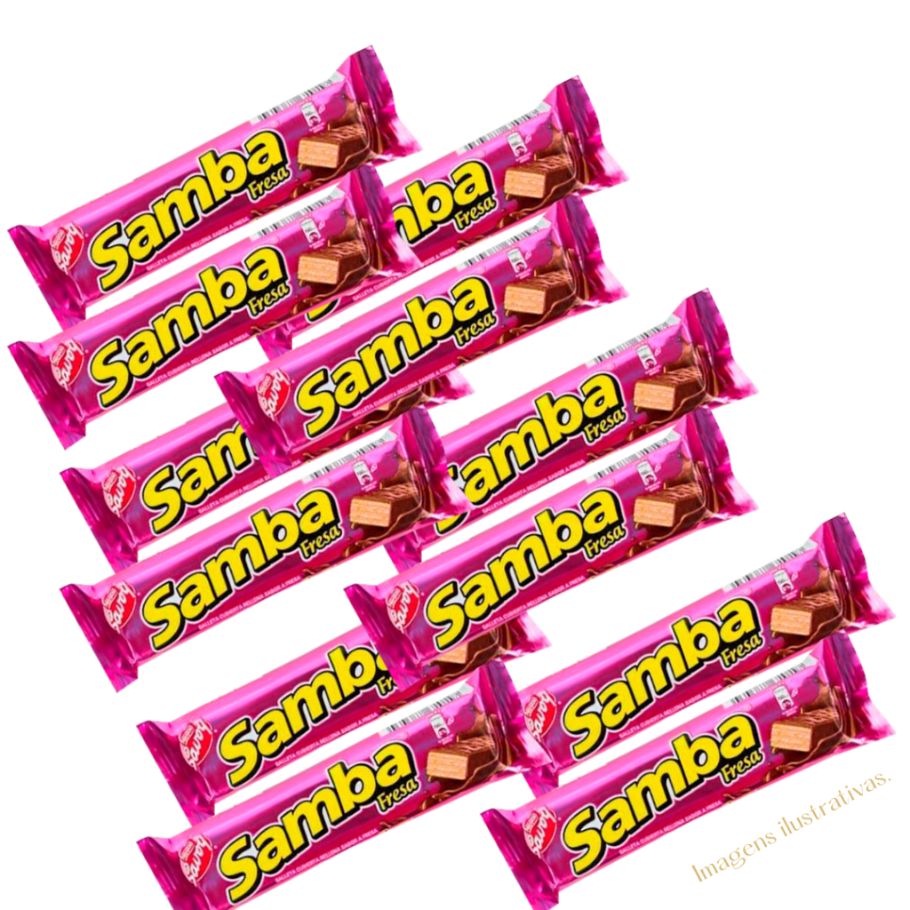 12u Samba - Biscoito crocante coberto de chocolate recheado com creme ...