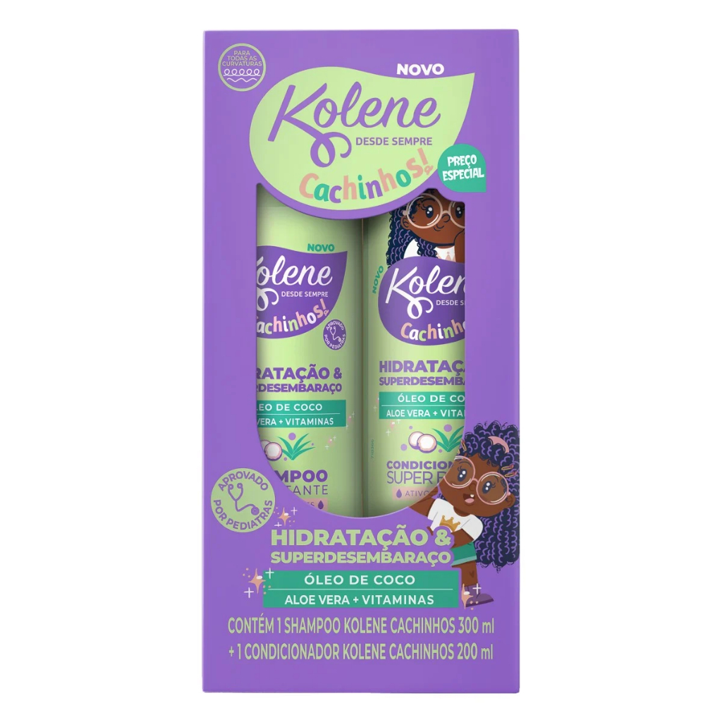 Kit Especial Cachinhos Infantil Kolene Hidratação e Super desembaraço ...