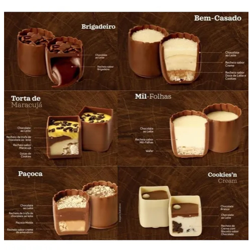 Doces Finos Cacau Show Petit Deli Kit Com 12, 24 ou 42 unidades Festa ...