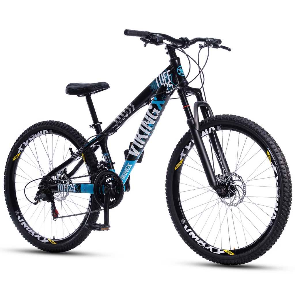 Bicicleta Mountain bike VikingX Tuff 25 aro 26 13" 21 vel marchas freios de disco Suspensão aero ...