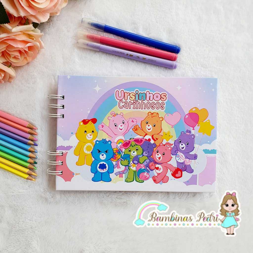Livro Caderno de Colorir Ursinhos Carinhosos Capa Dura Folha Grossa ...