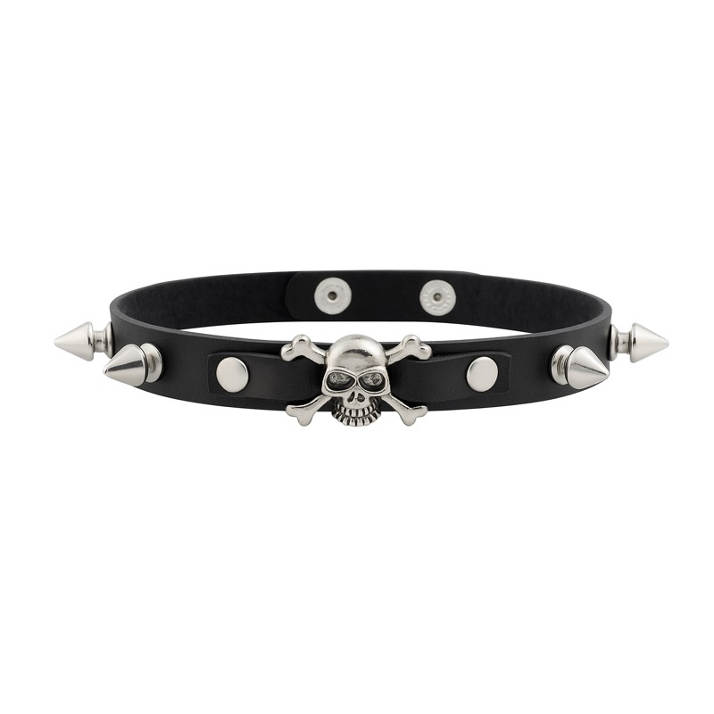 Chocker Spike Skull Caveira Rocker | Shopee Brasil