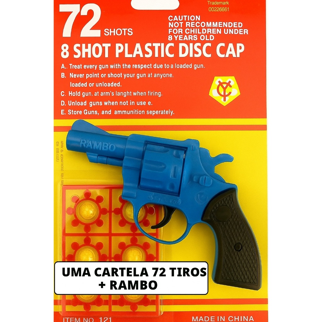 Brinquedo de Espoleta Rambo + Cartela com 72 Tiros | Shopee Brasil