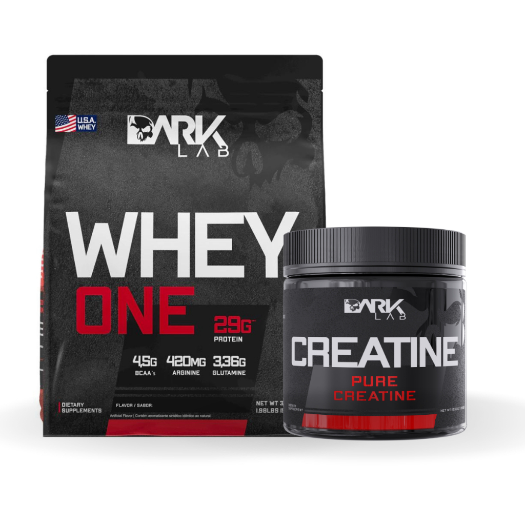 Kit Whey Protein One Refil 900g + Creatina Monohidratada 100% Pura 150g - Dark Lab | Shopee Brasil
