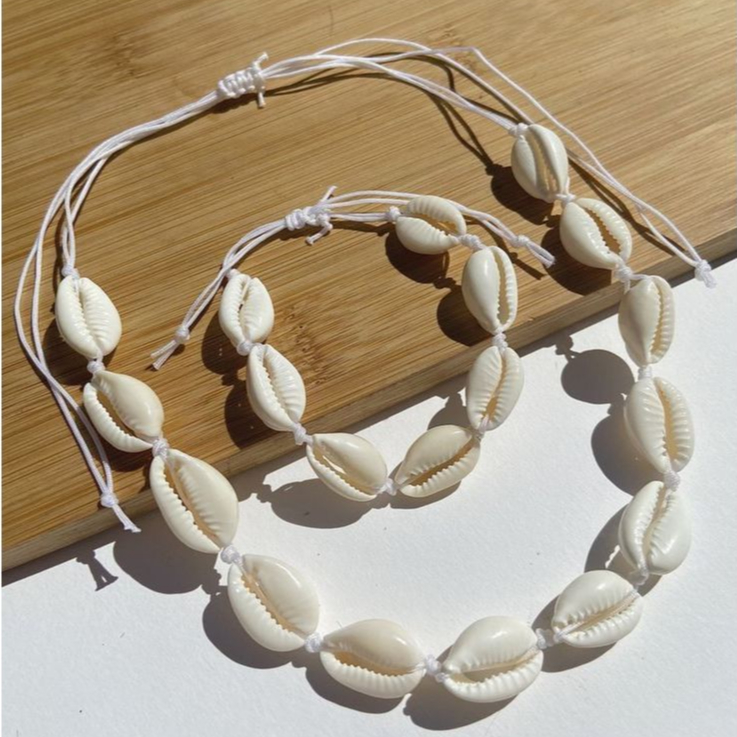 Kit Choker de Búzios Concha Praia Com Pulseira/Tornozeleira | Shopee Brasil