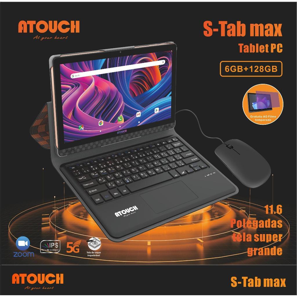 Tablet Atouch Stab-max pro Tela 11.6” 6GB RAM+128GB Wi-Fi 4G/5G CHIP ...