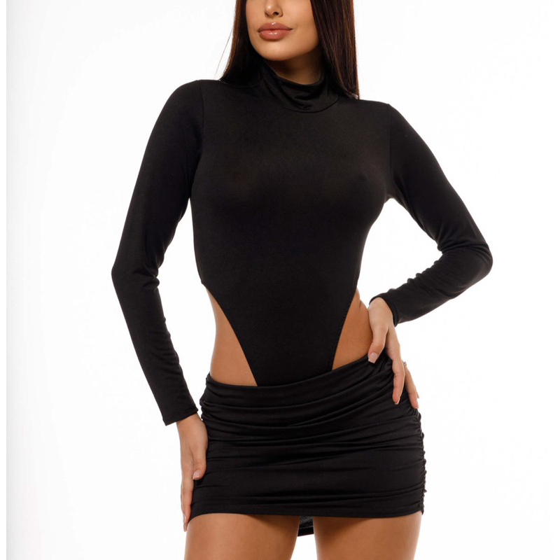 Body Feminino Cavado Manga Longa, Gringa Estilosa | Shopee Brasil