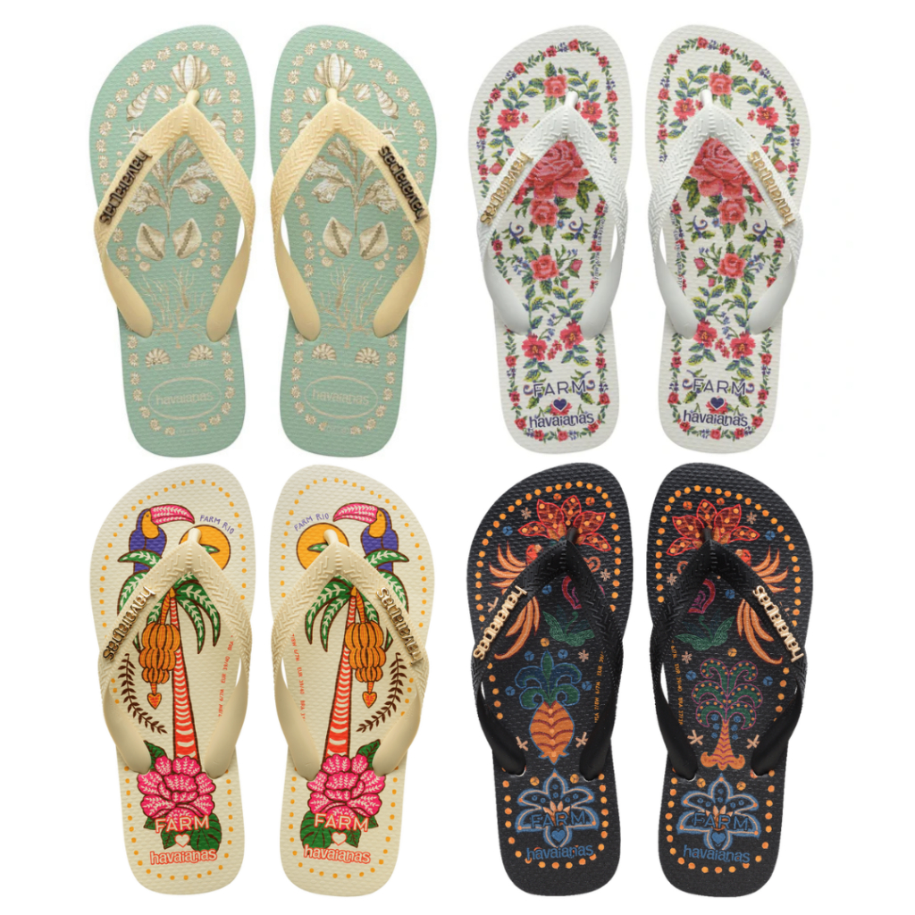 Kit 2 Pares Chinelo Havaianas Farm Feminino Coleção Tropical Vibes Leve ...