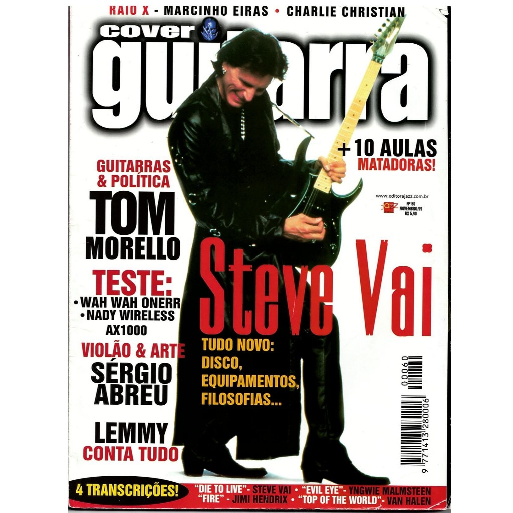 REVISTA GUITAR PLAYER 60 STEVE VAI TOM MORELLO SERGIO LEMMY | Shopee Brasil
