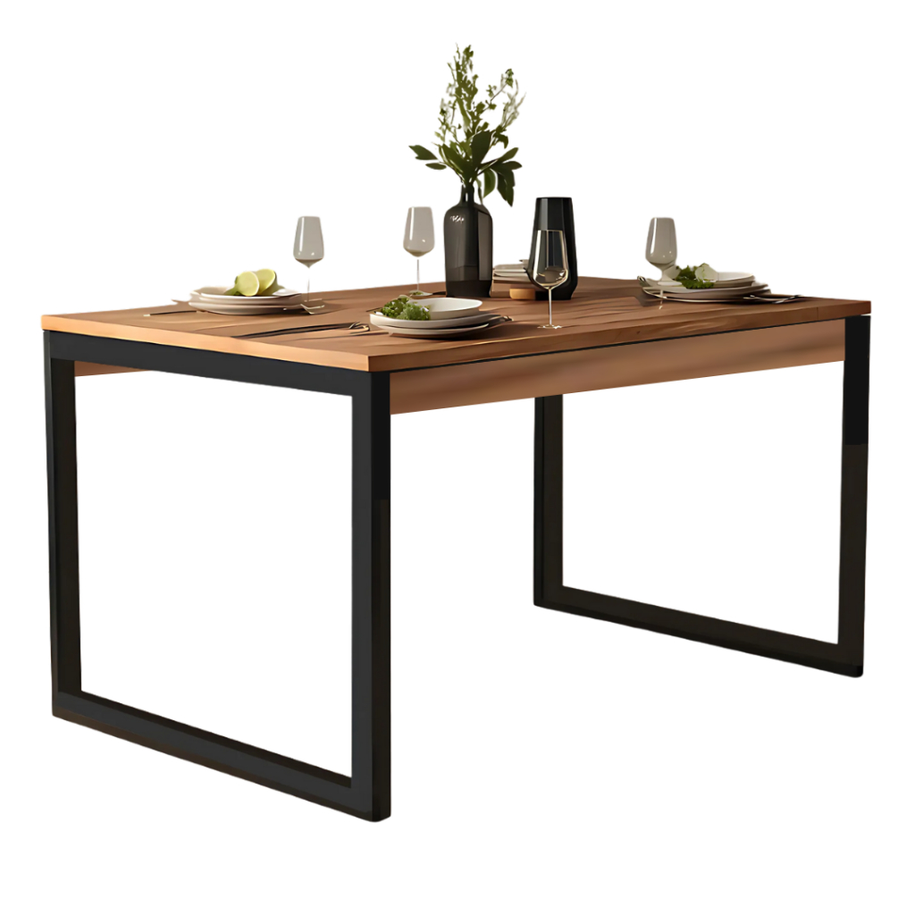 Mesa MDF 100x80 Industrial Pés de Aço para Sala, Cozinha ou Apartamento ...