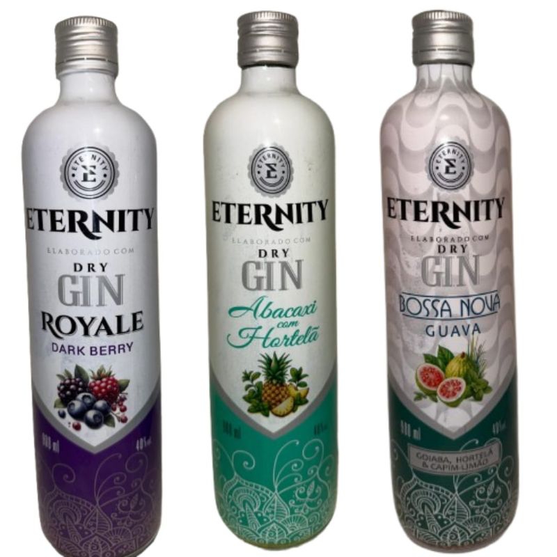 Gin Eternity Diversos Sabores - 900ml bossa nova, abacaxi com hortelã e Royale | Shopee Brasil