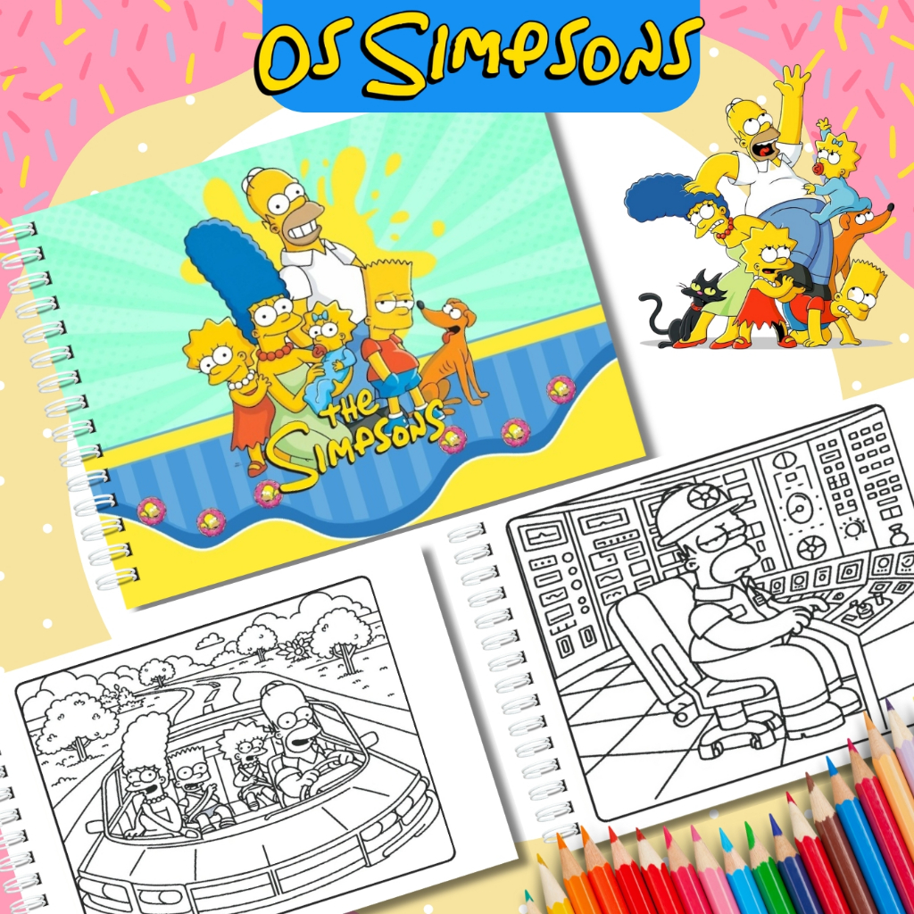 PERSONALIZADO | ENVIO IMEDIATO | Livro de Colorir THE SIMPSONS | 50 ...