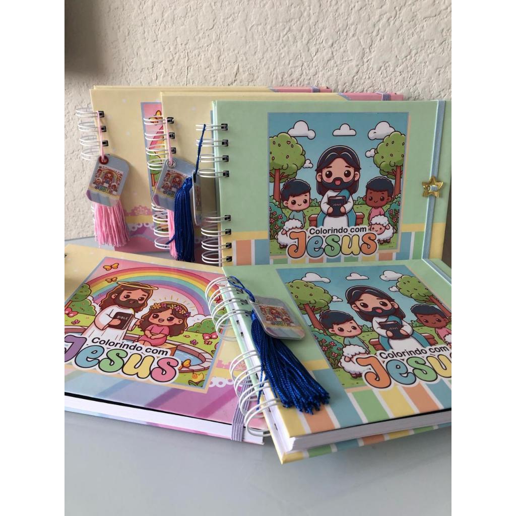 Livr de Colorir Cristão Colorindo com Jesus A5 capa dura 50 folhas 180g ...