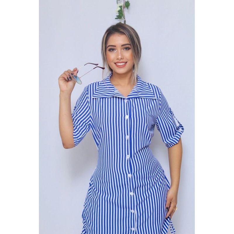 Vestido shamise femenino listado no tecido crepe8 | Shopee Brasil