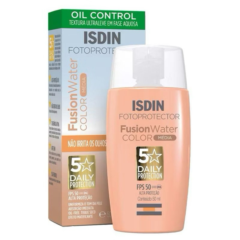 Protetor ISDIN Fusion Water 5 Stars Color FPS50 Média - 50ml | Shopee Brasil