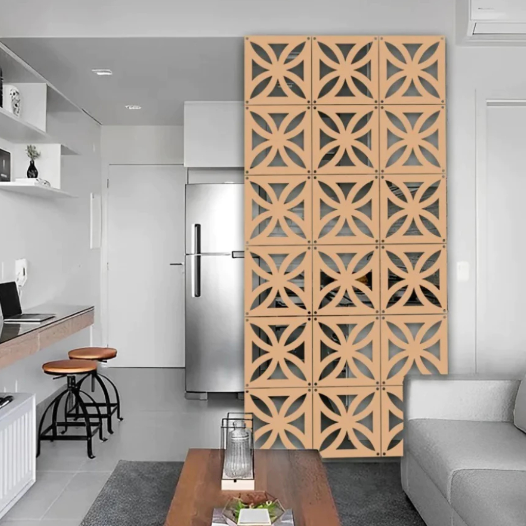 Kit Placas Decorativas Cobogó Divisória de Ambiente 3D em MDF 3mm 29cm x 29cm | Shopee Brasil