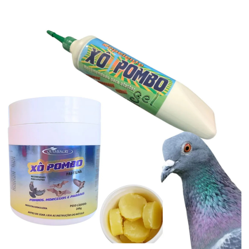 Kit Xô Pombo Espanta Repele Pardais Morcegos Pastilha + Gel | Shopee Brasil