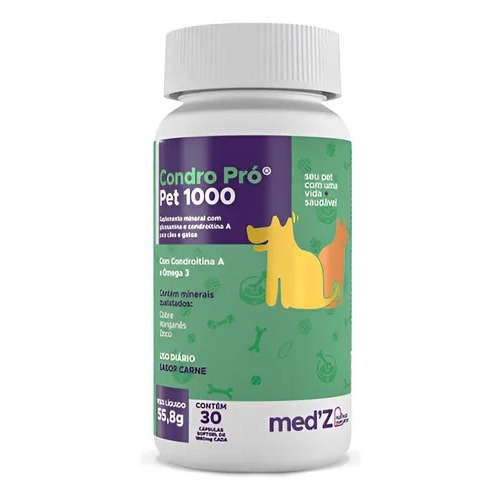 CONDRO PRÓ MEDZ 1000MG SUPLEMENTO PARA CAES E GATOS CONDROITINA E ...