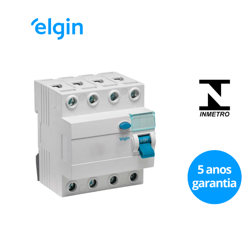 DR / IDR Tetrapolar Interruptor diferencial residual IDR/DR Tetrapolar 30mA Elgin - 25A, 40A ...