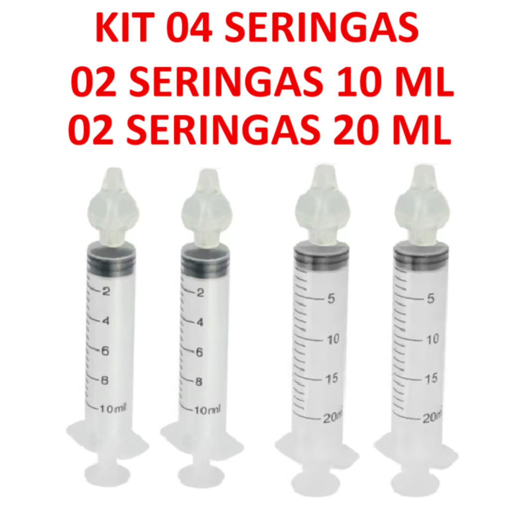 Kit 04 Seringas com Bico de silicone para Limpeza Lavagem Nasal 02 ...