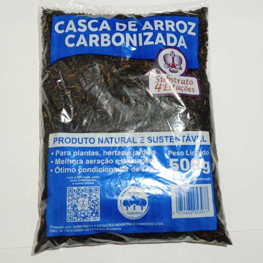 Casca de arroz carbonizada - 3 Litros / 500 gramas | Shopee Brasil