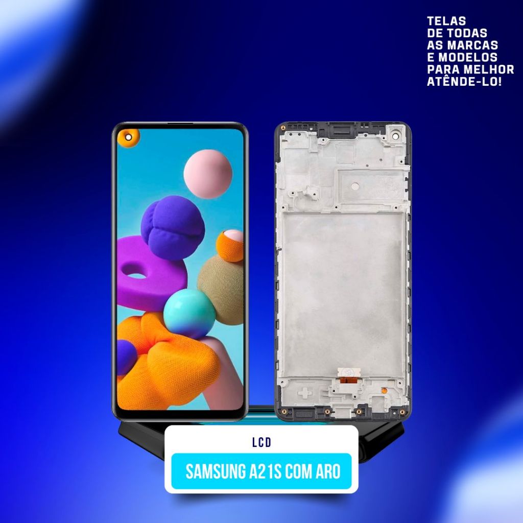 Tela Frontal Touch e Display Lcd SAMSUNG A21S SEM ARO E COM ARO | Shopee Brasil