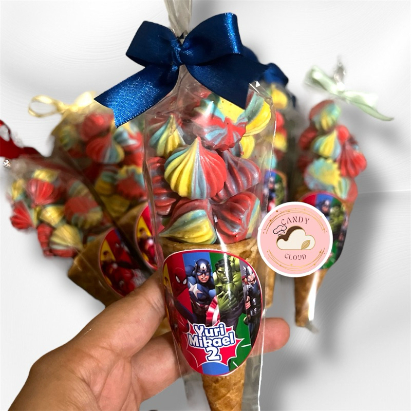 Cone recheado de suspiros/ cone com suspiros | Shopee Brasil