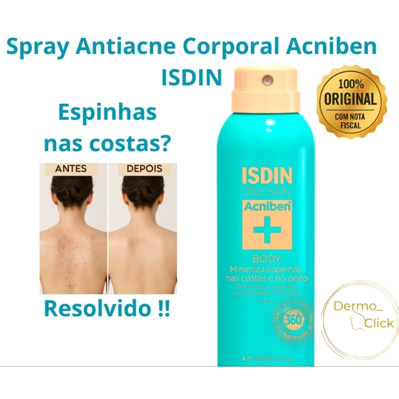 Acniben Spray Corporal ISDIN 150 ml | Antiacne & Oil-free | Pele do ...