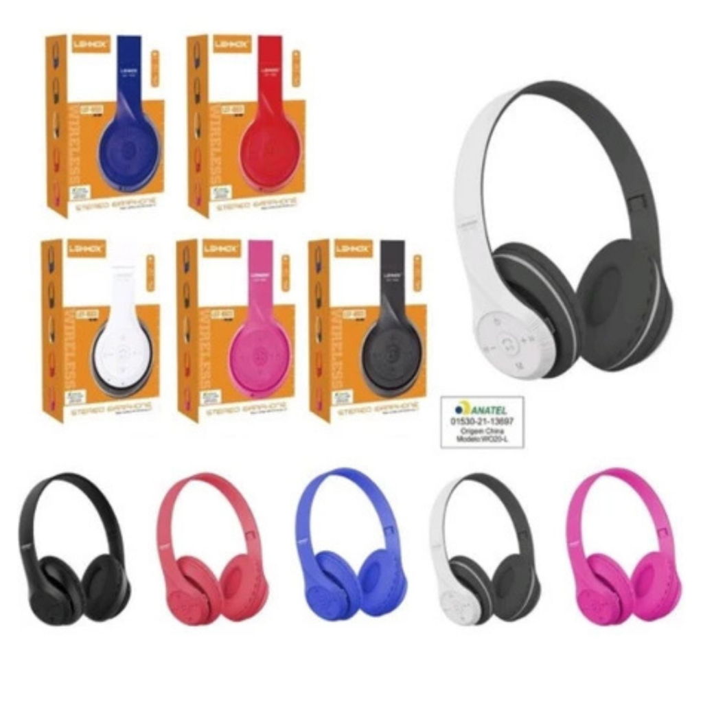 Fone De Ouvido Sem Fio Headphone Bluetooth Lehmox Cores | Shopee Brasil