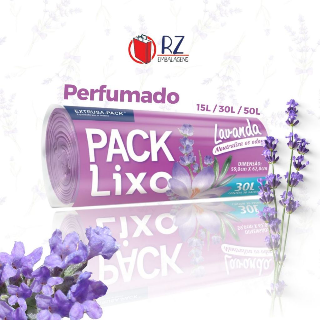 Saco de Lixo Lavanda Neutralizador de Odor Banheiro Escolha o Tamanho ...