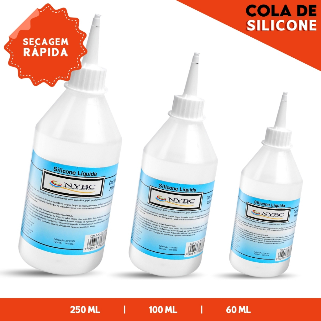 Cola De Silicone Líquida Transparente 250/100/60 Ml - Alta Qualidade e ...