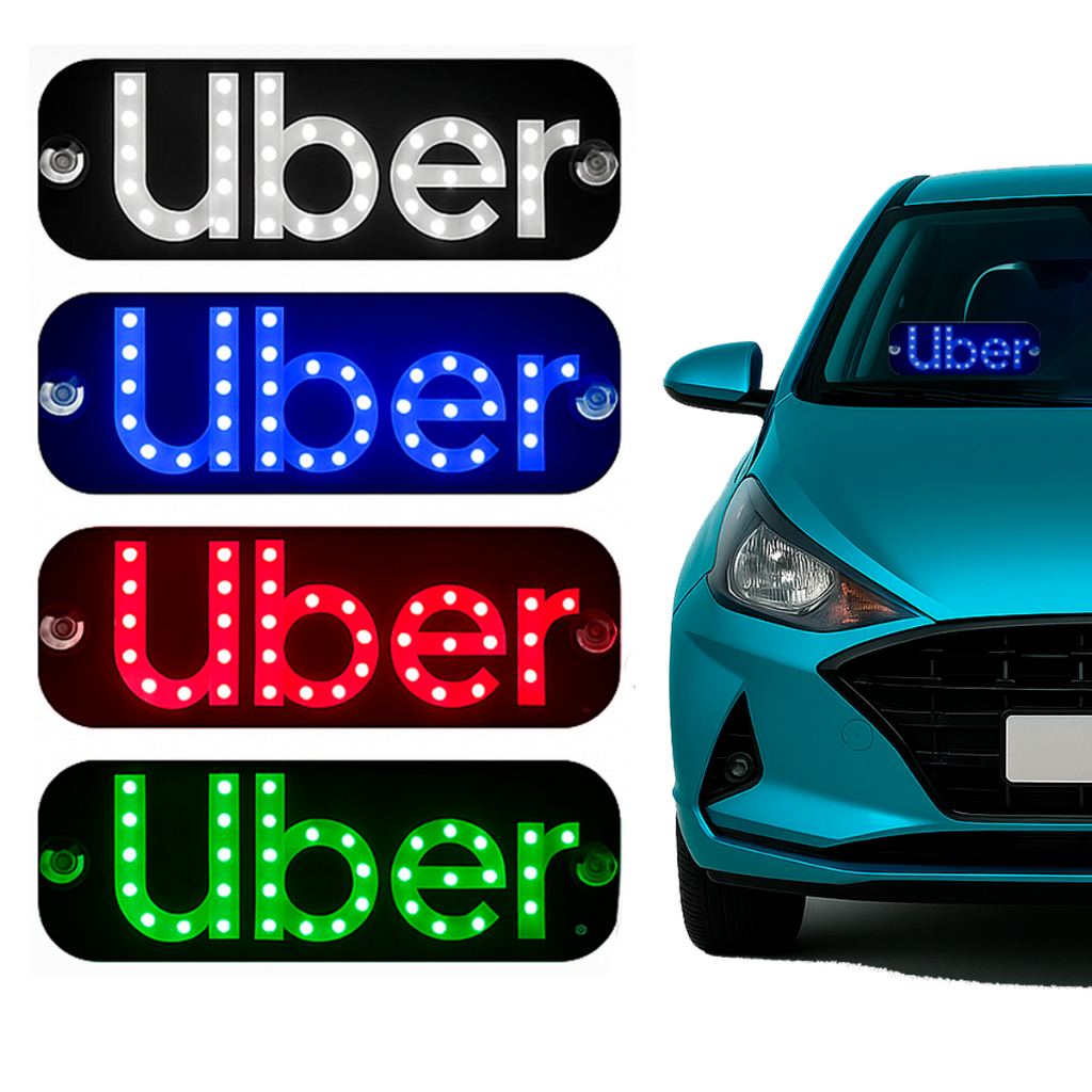 Placa LED Motorista Aplicativo Automotivo Carro Luz Painel Letreiro ...