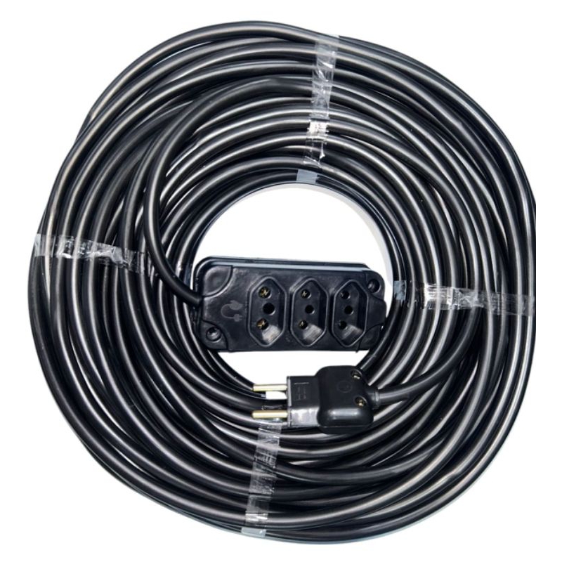 EXTENSÃO ELÉTRICA CABO PP 2X2.5MM 30 METROS PLUG 2 PÓLOS 10A TOMADA BARRA TRIPLA . | Shopee Brasil