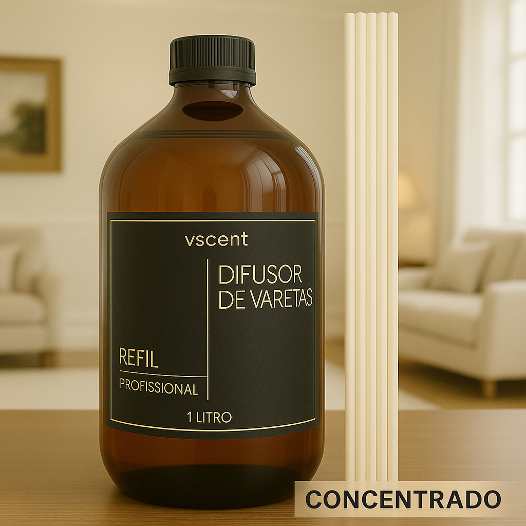 Refil Difusor luxo de Varetas Super Concentrado + Kit Varetas de Fibra ...
