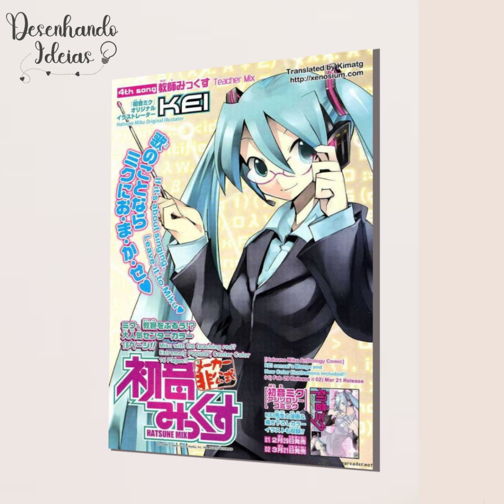 Mini Poster Hatsune Miku VOCALOID MDF 3mm Decoração Quartos Anime ...