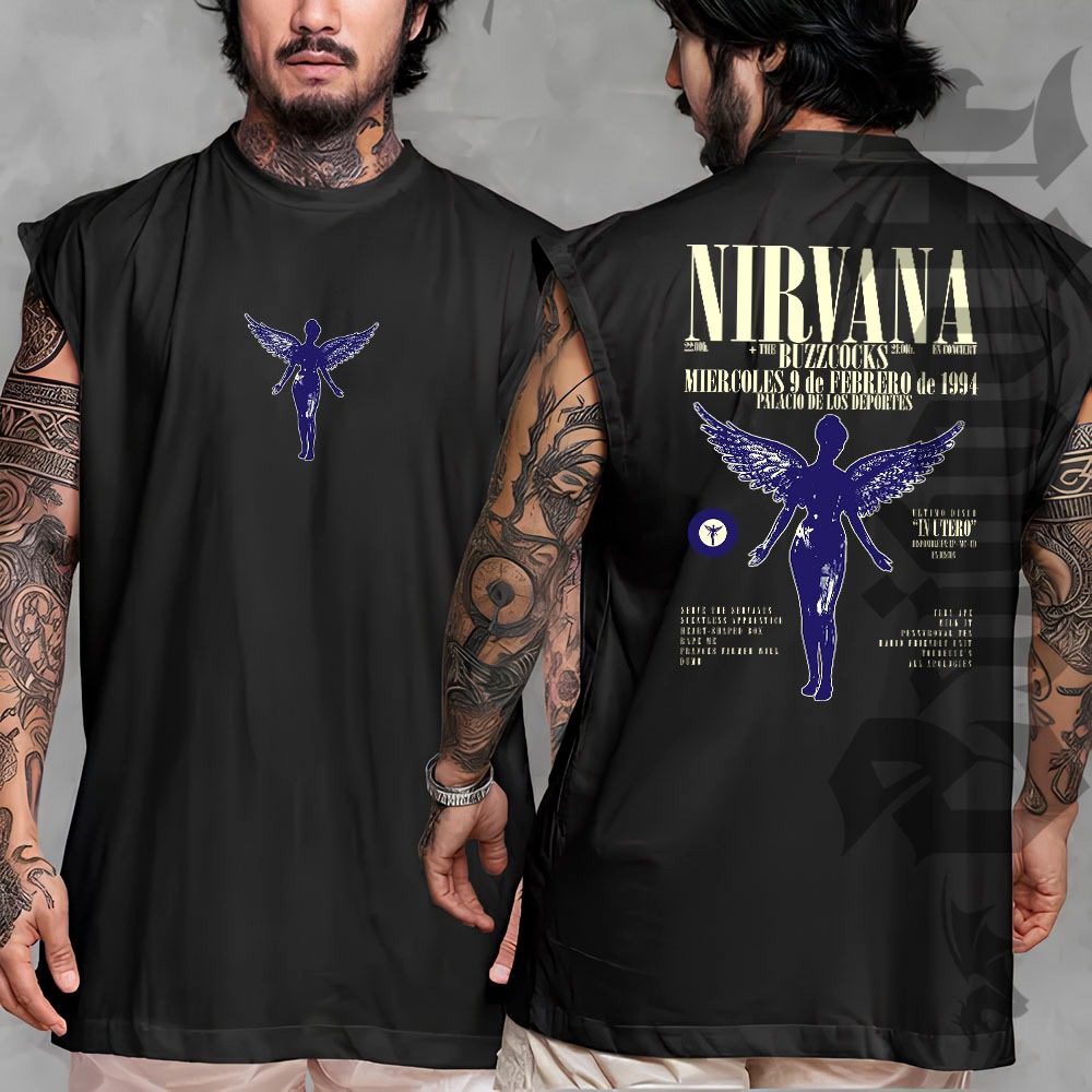 Camiseta regata machao oversized masculino banda de rock nirvana in ...