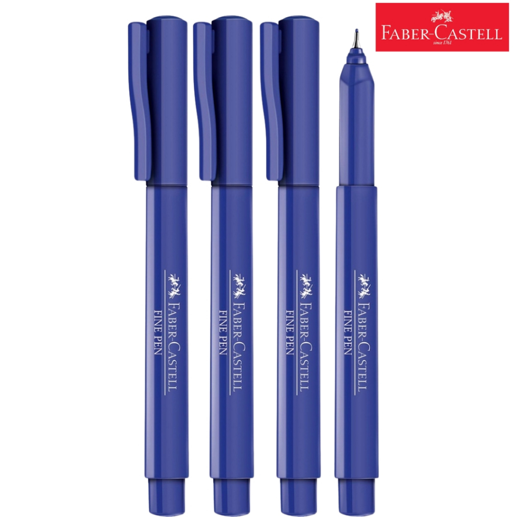 Kit Caneta Fine Pen Azul Faber-Castell Ponta Fina 0.4mm | Shopee Brasil